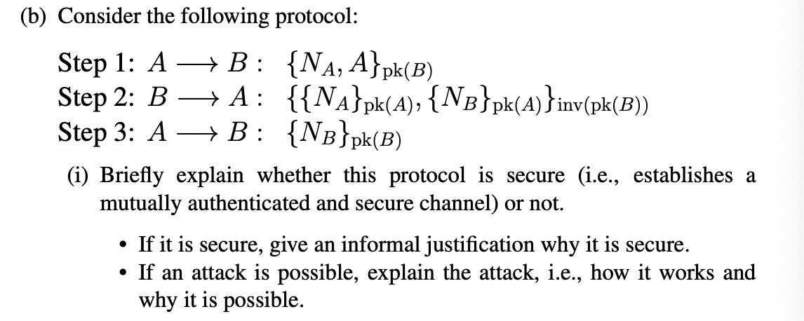 Solved (b) Consider the following protocol: Step 1: A + B : | Chegg.com