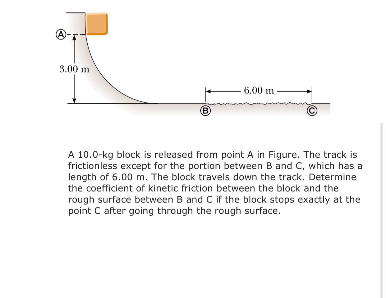 Solved 3.00 m 6.00 m A 10.0-kg block is released from point | Chegg.com