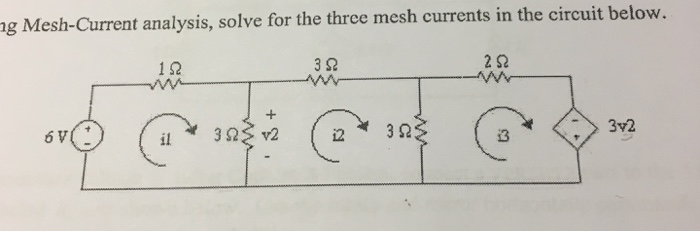 Solved Mesh-current analysis, solve for the three mesh | Chegg.com