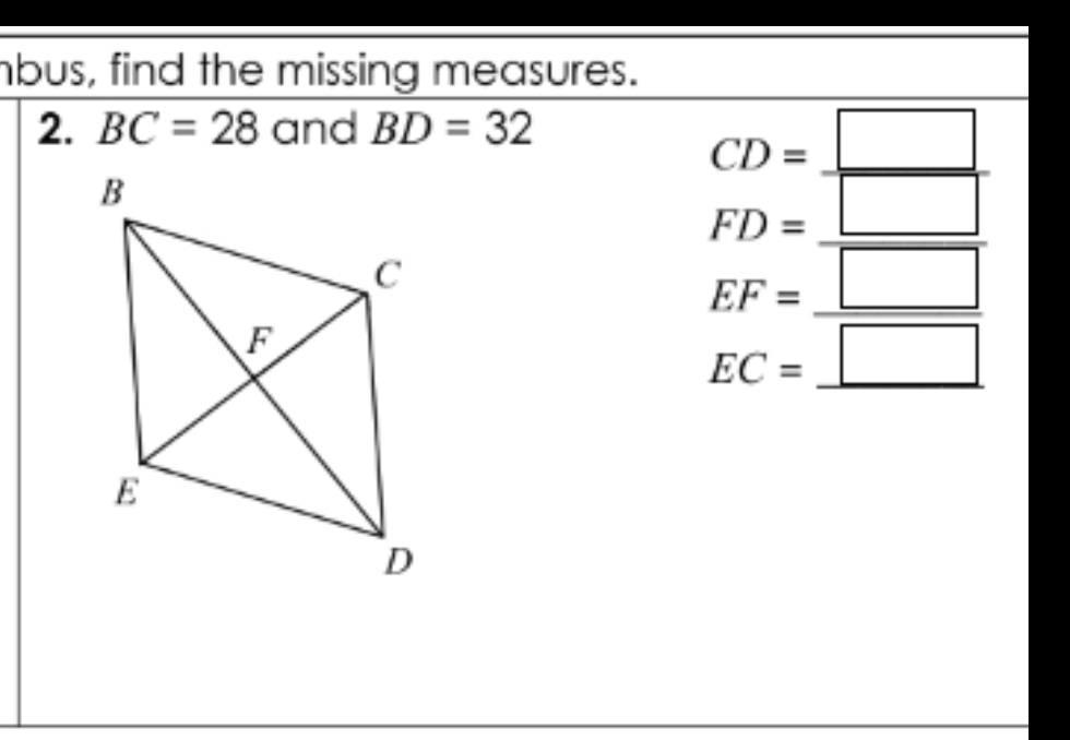 Solved , ﻿find the missing measures.BC=28 ﻿and | Chegg.com