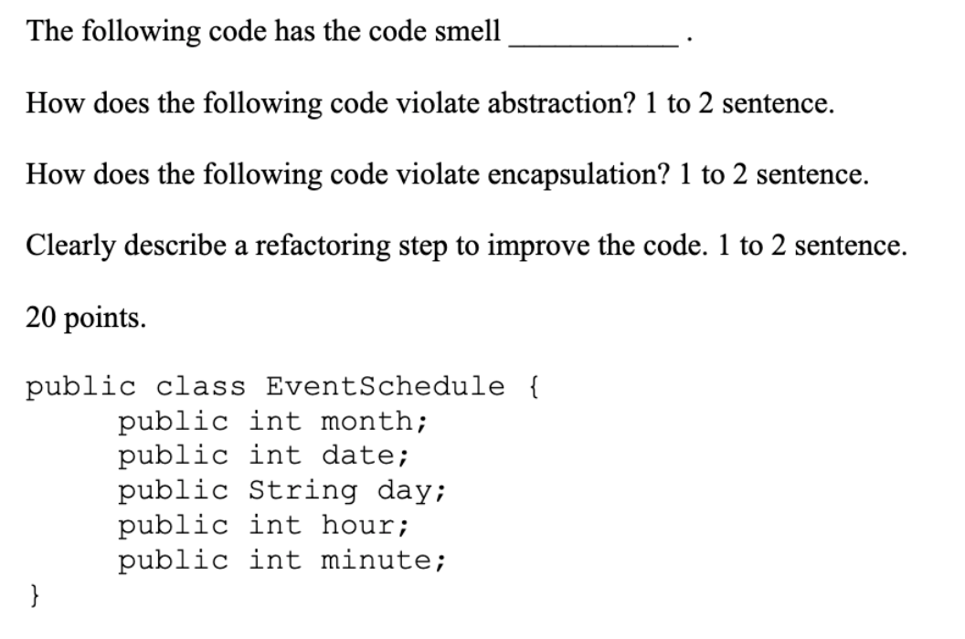 Solved 3. In the following problems chose from: Smells | Chegg.com