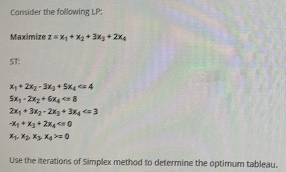 Solved Consider the following LP: Maximize z =X4+%2+ 343 | Chegg.com