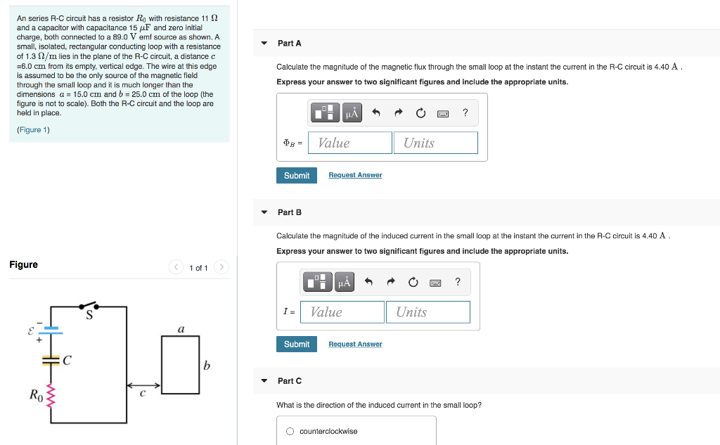 Solved Part A An series R-C circuit has a resistor Rn with | Chegg.com