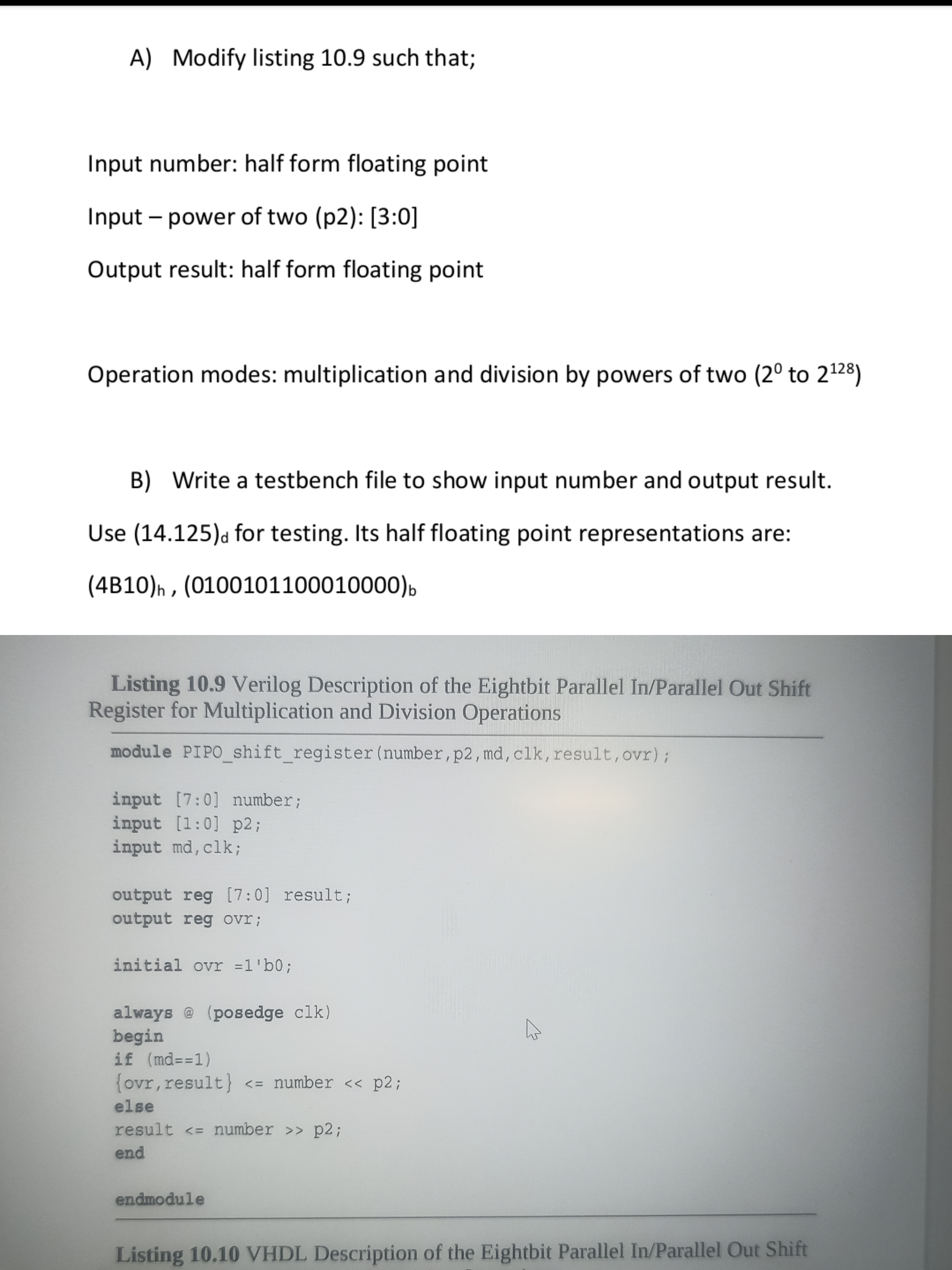 Solved bsvsListing 10.9 ﻿Verilog Description of the Eightbit | Chegg.com