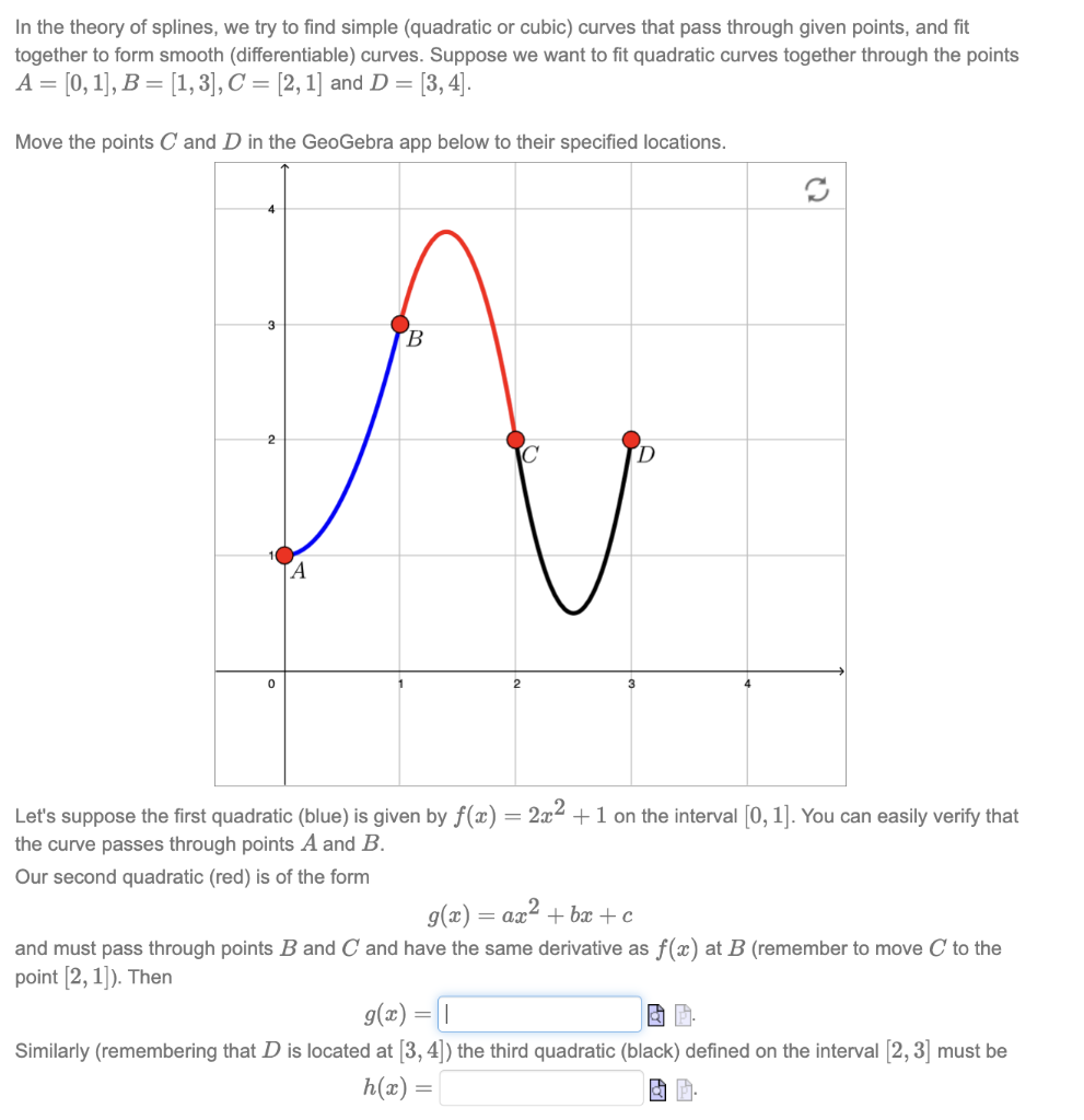 Solved In the theory of splines, we try to find simple | Chegg.com