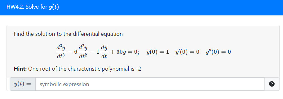 Solved Find the solution to the differential equation | Chegg.com
