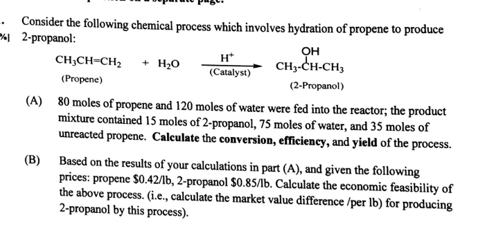 Solved Consider the following chemical process which | Chegg.com