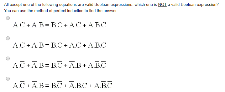 Solved All except one of the following equations are valid | Chegg.com
