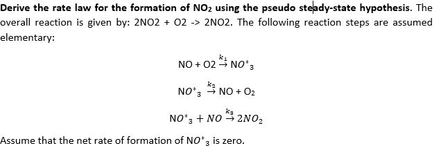 Derive the rate law for the formation of NO2 using | Chegg.com