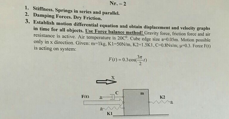 Solved Nr.-2 1. Stiffness. Springs in series and parallel. | Chegg.com