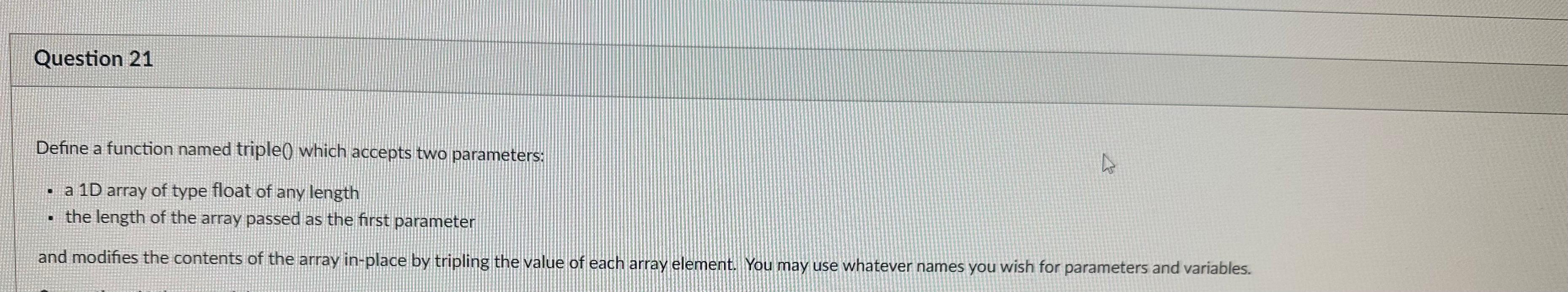 Solved Define a function named triple0 which accepts two | Chegg.com
