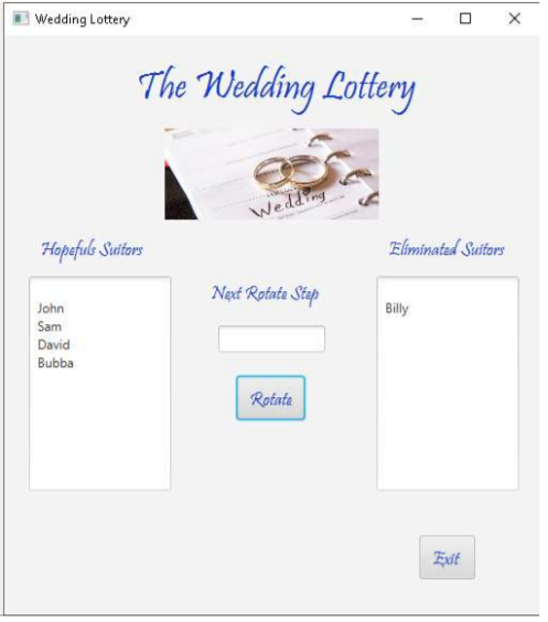 Wedding Lottery - (JAVA - NETBEANS) Basic Steps in | Chegg.com