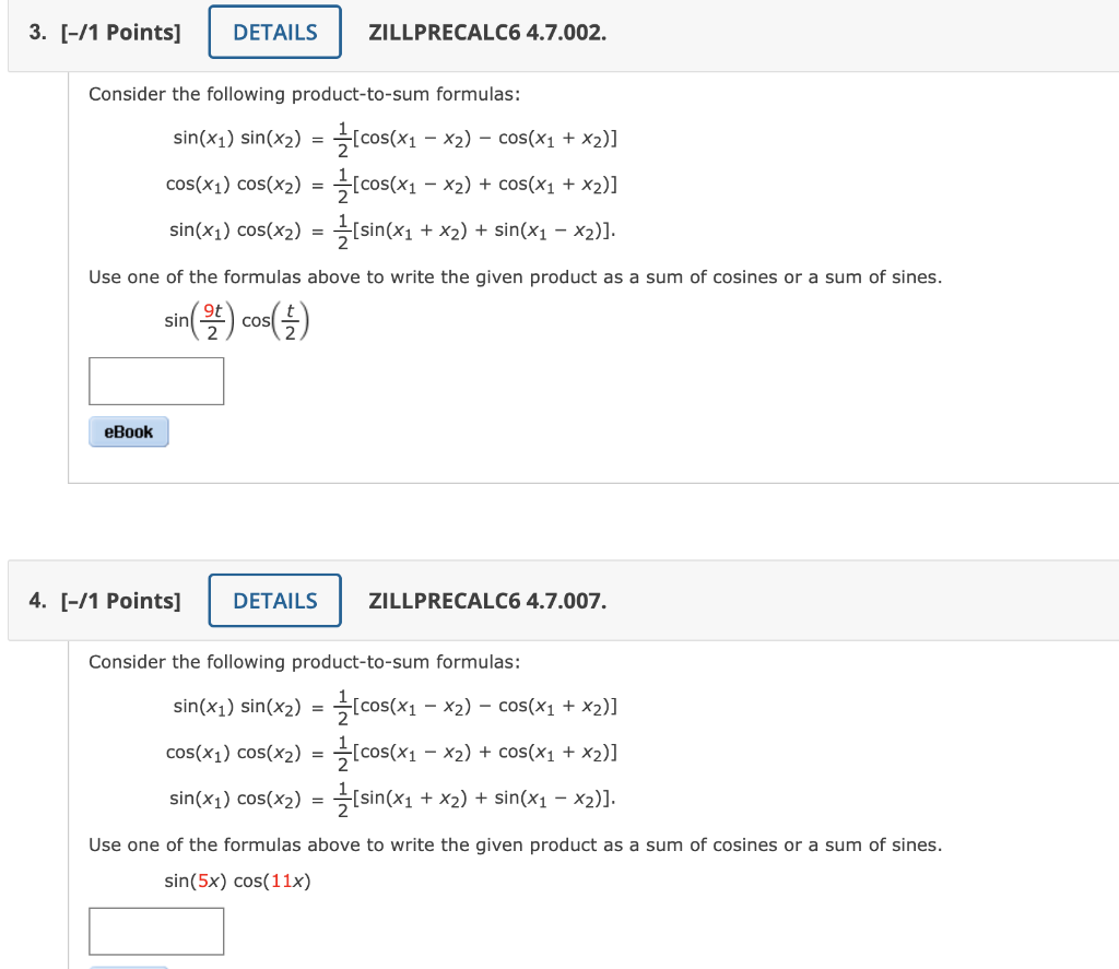 Solved Rewrite the product as a sum or difference. | Chegg.com