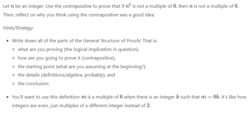 Solved Let n be an integer. Use the contrapositive to prove | Chegg.com