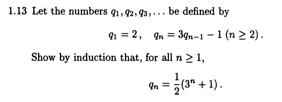 Solved 1.13 Let the numbers q1,q2,q3,… be defined by | Chegg.com