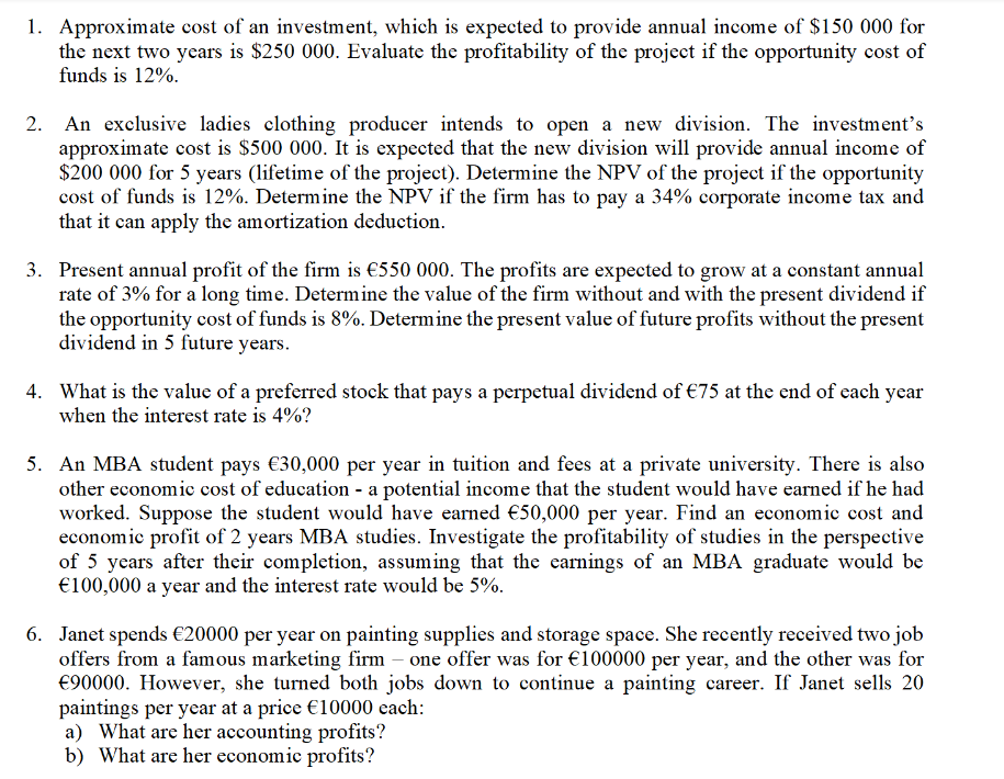 Solved 1. Approximate cost of an investment, which is | Chegg.com