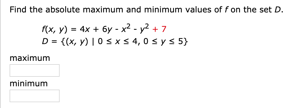 Solved Find the absolute maximum and minimum values of f on | Chegg.com