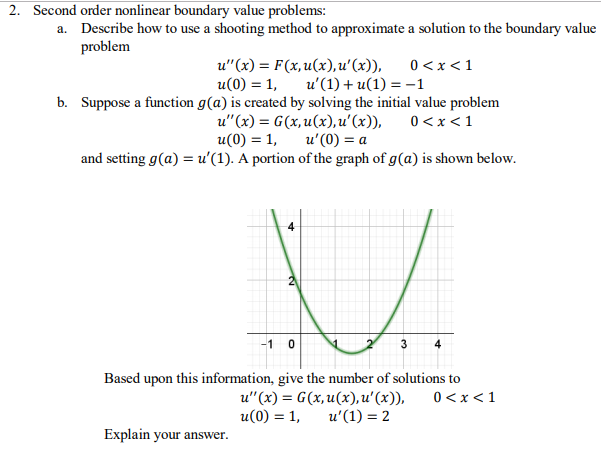 2. Second order nonlinear boundary value problems: | Chegg.com