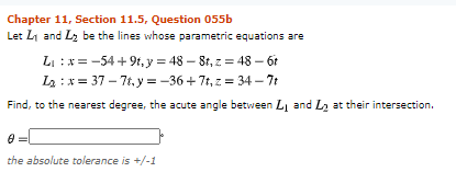 Solved Chapter 11, Section 11.5, Question 055b Let L1 and Ly | Chegg.com