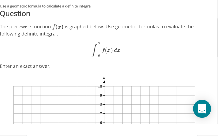Solved Use a geometric formula to calculate a definite | Chegg.com