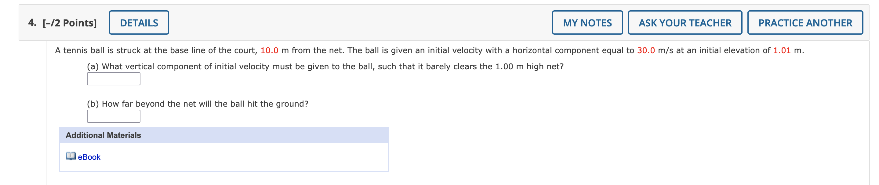 Solved (a) What vertical component of initial velocity must | Chegg.com