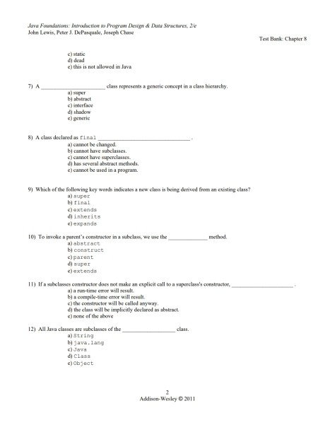 Solved Java Foundations Introduction To Program Designanddata 