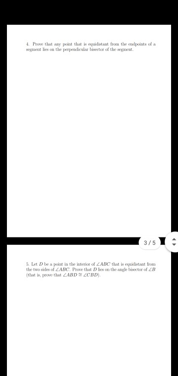 Solved 4. Prove that any point that is equidistant fron the | Chegg.com