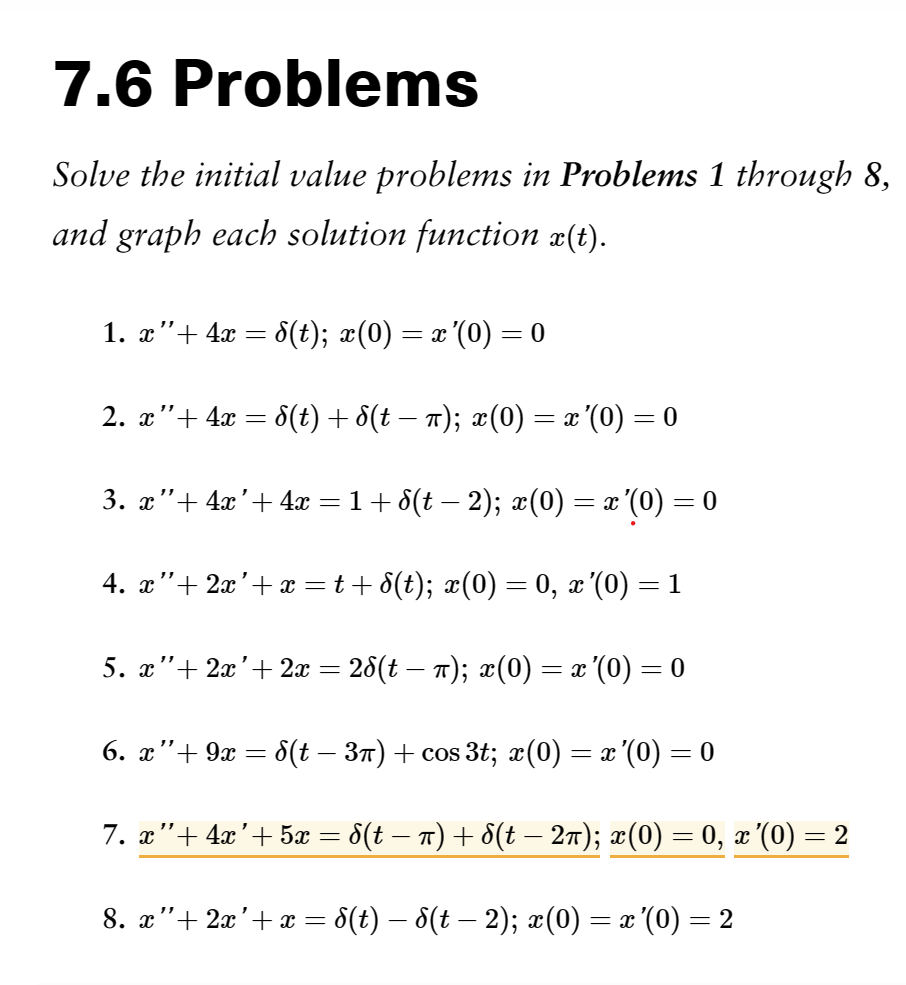 Solved Solve the initial value problems in Problems 1 | Chegg.com