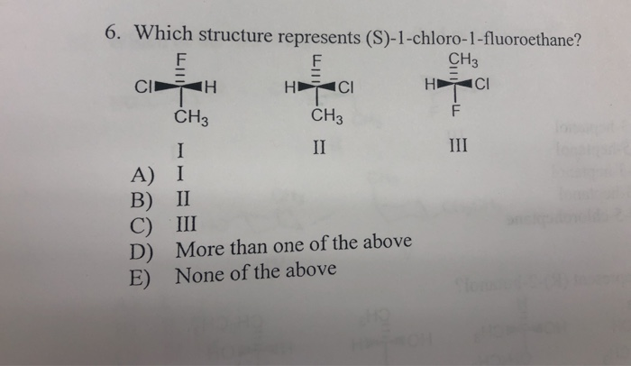 Solved 6. Which structure represents | Chegg.com