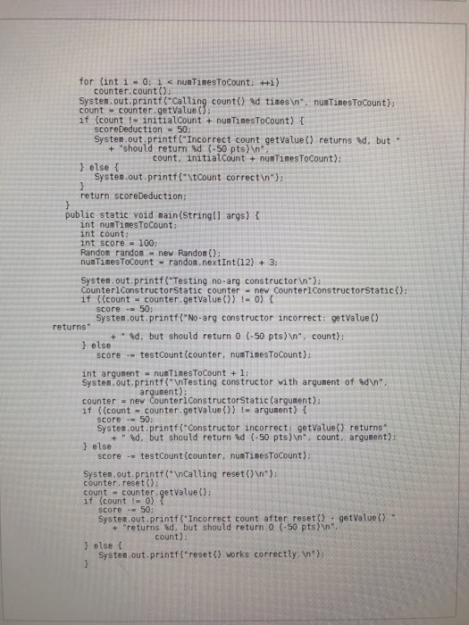 Solved Counter1ConstructorStatic In Class Program Assignment | Chegg.com