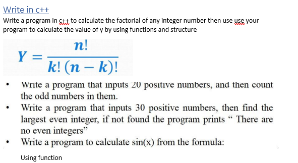 Solved Write in c++ Write a program in c+t to calculate the | Chegg.com