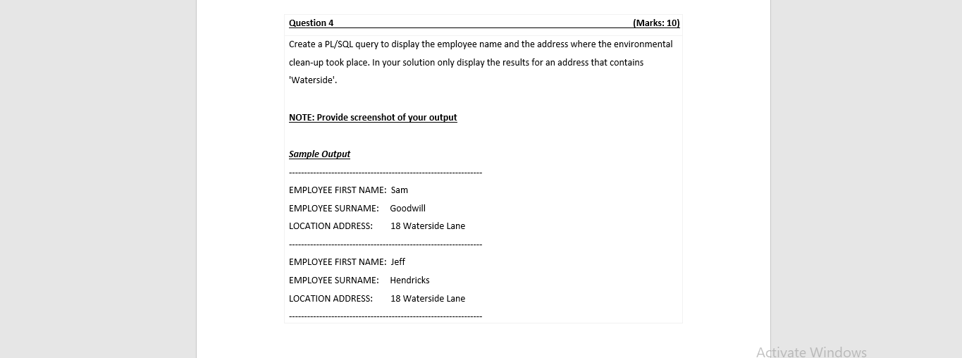 Solved EMPLOYEES (EMPLOYEE_ID, FIRST_NAME, SURNAME, EMAIL) | Chegg.com