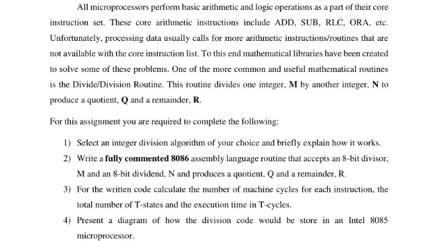All microprocessors perform basic arithmetic and | Chegg.com