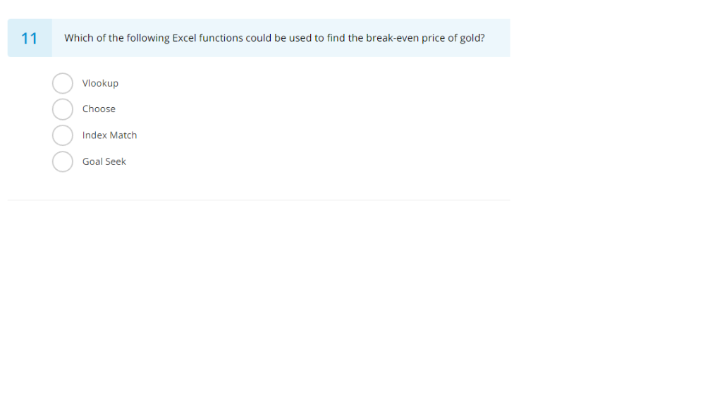 Solved 11 Which of the following Excel functions could be | Chegg.com