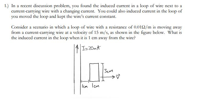 Solved 1.) In a recent discussion problem, you found the | Chegg.com