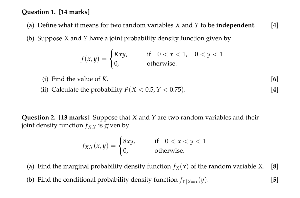 Solved Question 1. [14 marks] (a) Define what it means for | Chegg.com