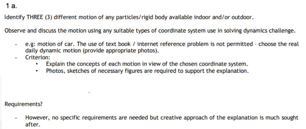 Solved 1 a. Identify THREE (3) different motion of any | Chegg.com