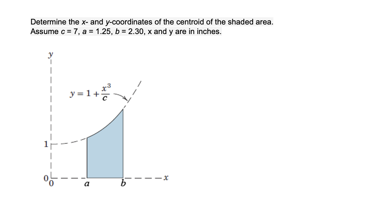 Solved Determine the x - and y-coordinates of the centroid | Chegg.com