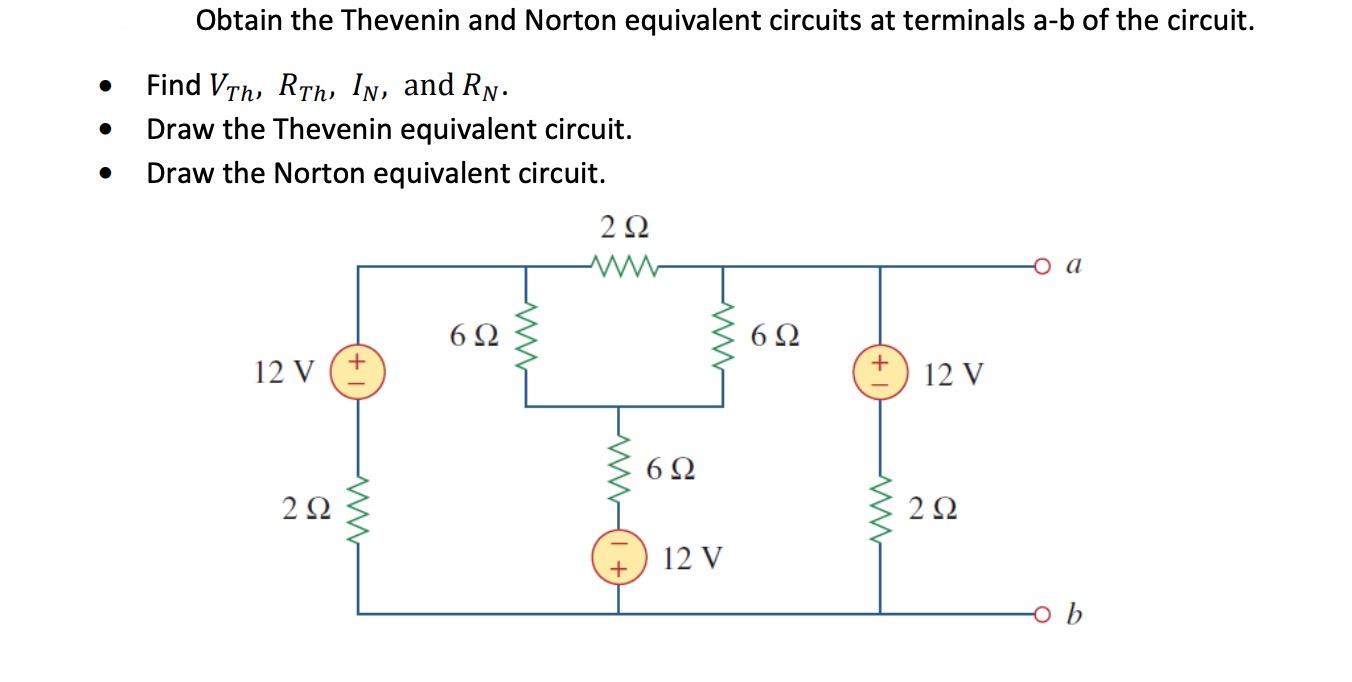 Solved Obtain the Thevenin and Norton equivalent circuits at | Chegg.com