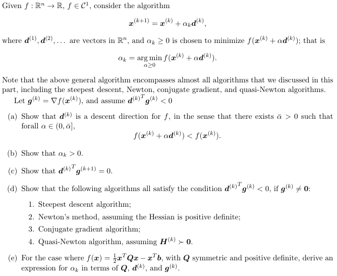 Given f: R" - R, f C1, consider the algorithm where | Chegg.com