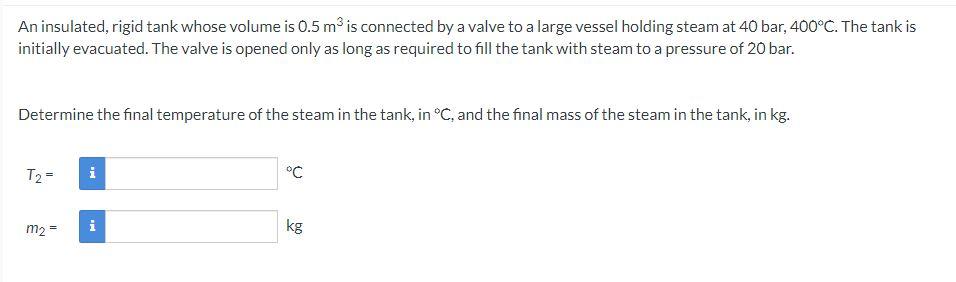 Solved An insulated, rigid tank whose volume is 0.5 m3 is | Chegg.com