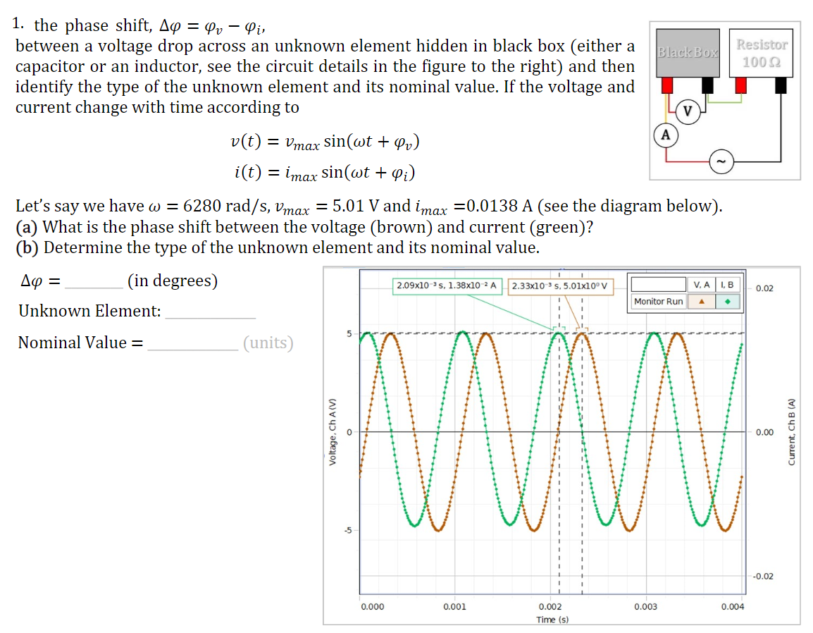 Solved Black Box Resistor 100Ω 1. the phase shift, Ap = Qv – | Chegg.com