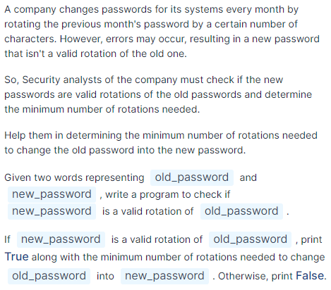 A company changes passwords for its systems every | Chegg.com