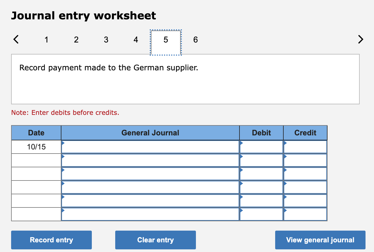 Solved Journal entry worksheet 1 Record payment made to the | Chegg.com