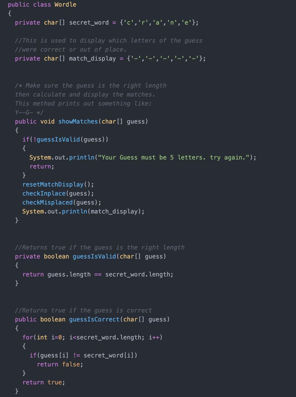 Solved 1. Limit the number of player guesses to 6, after | Chegg.com