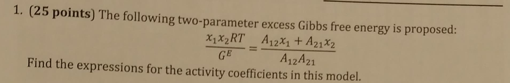 Solved 1. (25 points) The following two-parameter excess | Chegg.com