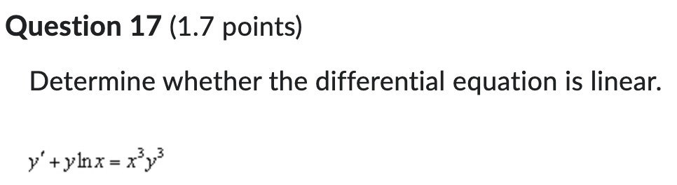 Solved Determine whether the differential equation is | Chegg.com