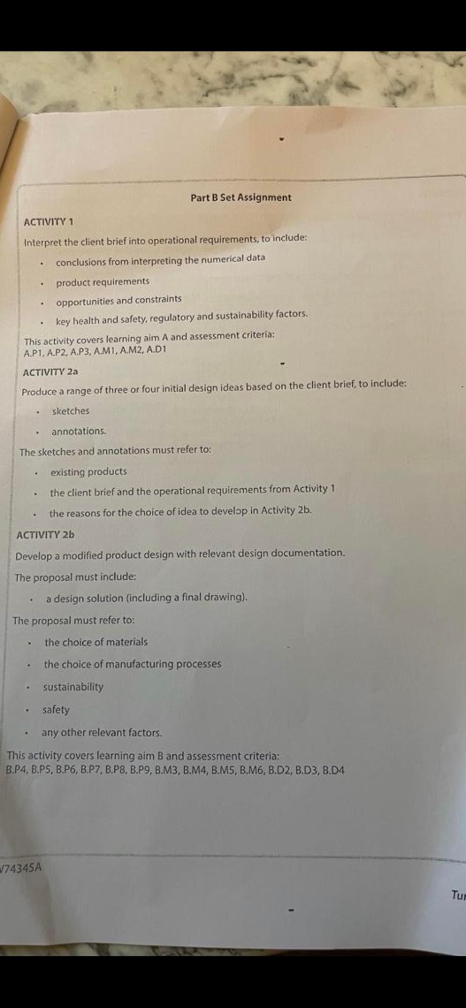 Part B Set Assignment information For Part B. you are | Chegg.com