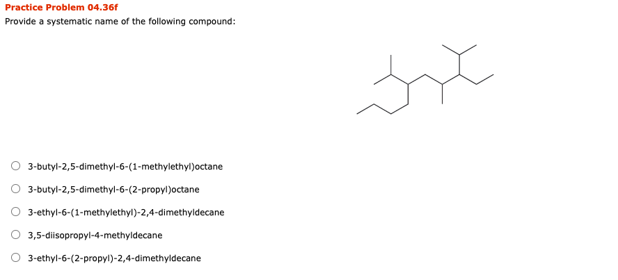 Solved Practice Problem 04.36f Provide a systematic name of | Chegg.com