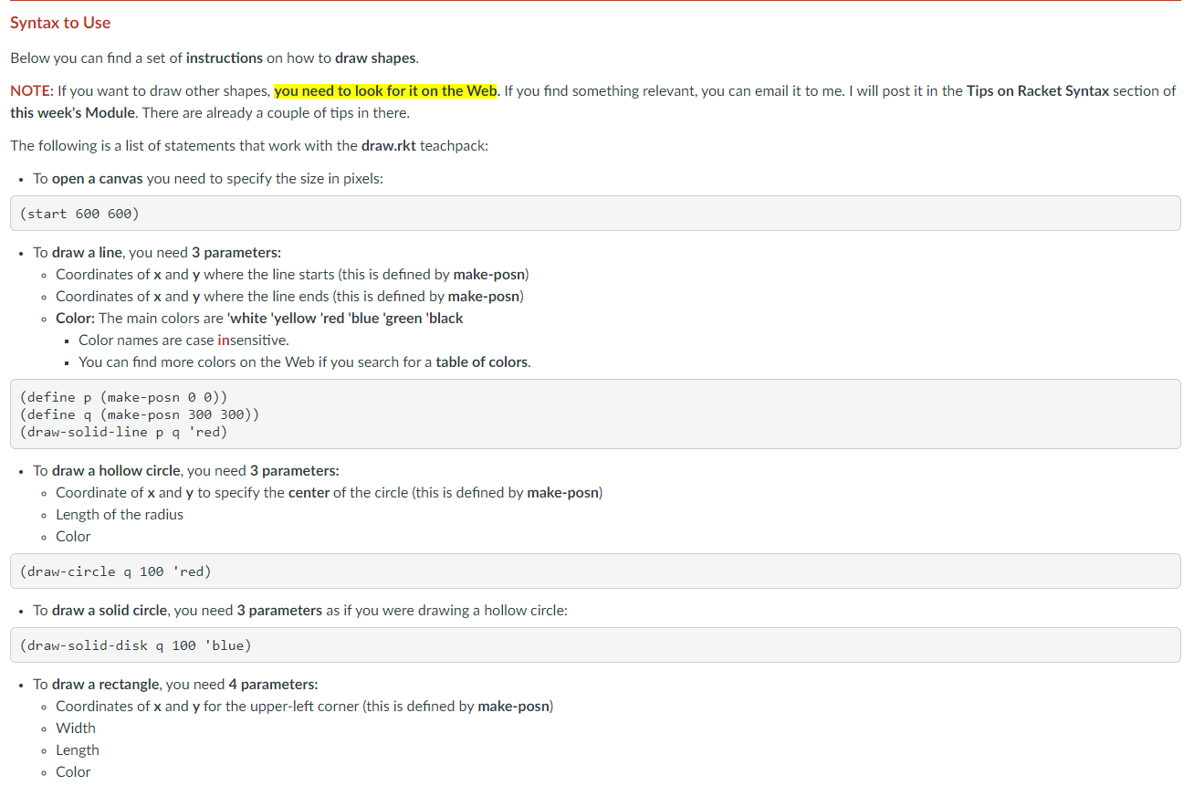 How to Set Up Racket to Draw Graphics Racket includes | Chegg.com
